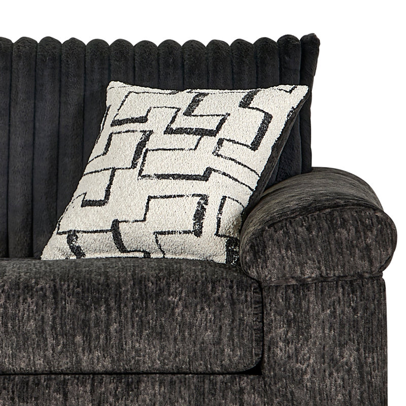 Latitude Run Oliwier Wide Wale Corduroy Cuddle Chair Charcoal Corduroy